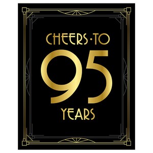 Cheers to 95 Years: Printable Sign. 95 Years Old Birthday - Etsy