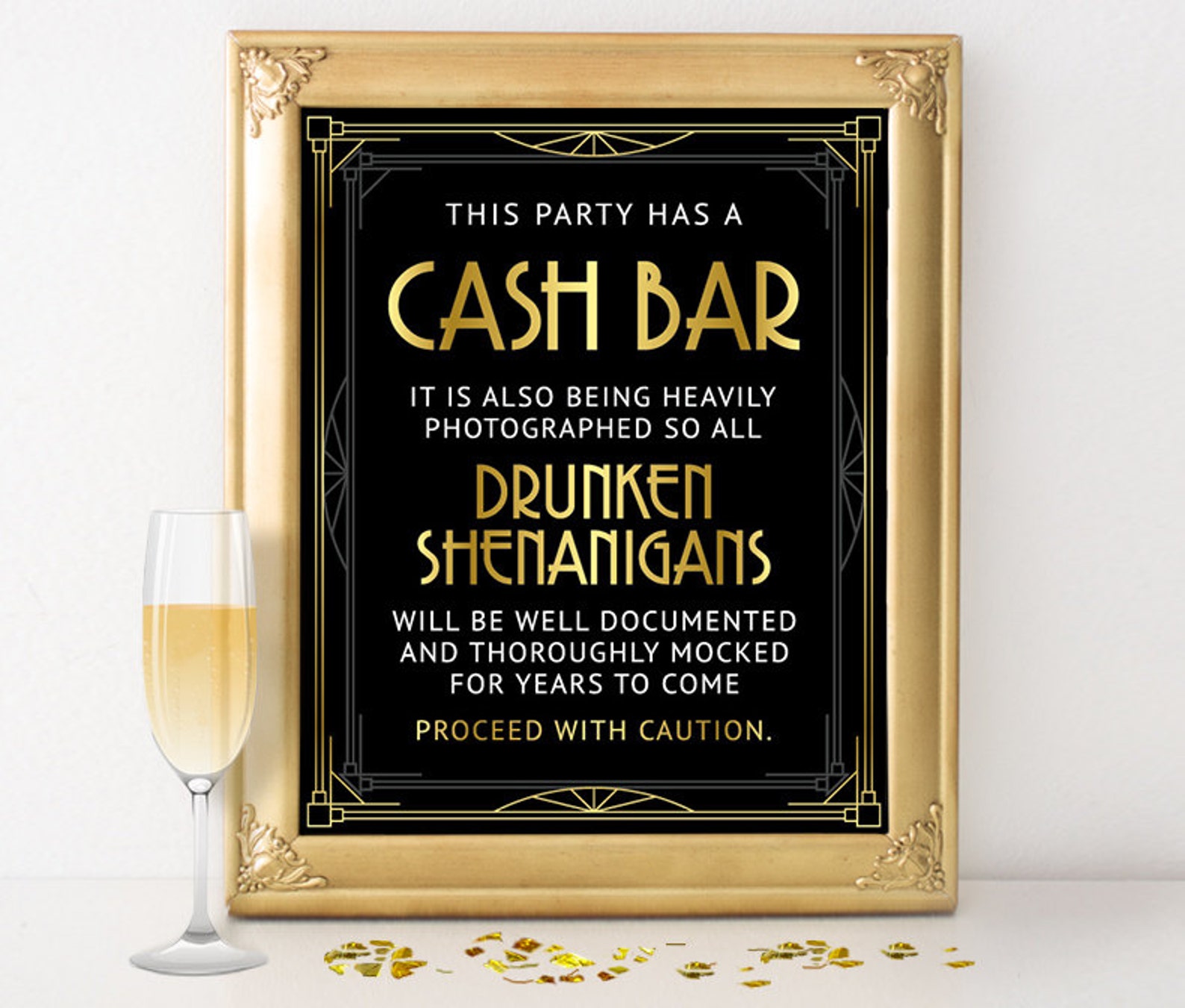 Cash Bar Sign Printable Files Digital Download. Party Bar | Etsy
