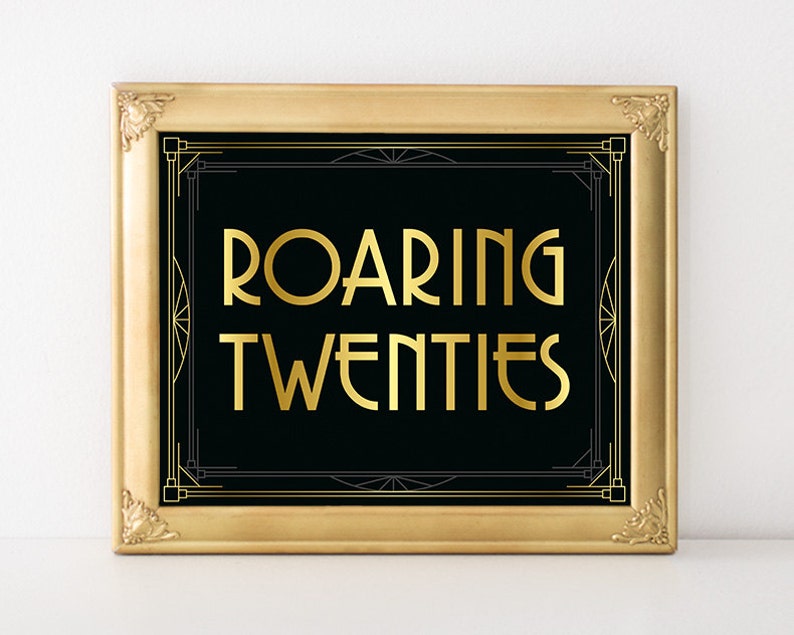 Gatsby Party Decorations Roaring Twenties Sign. Art Deco | Etsy