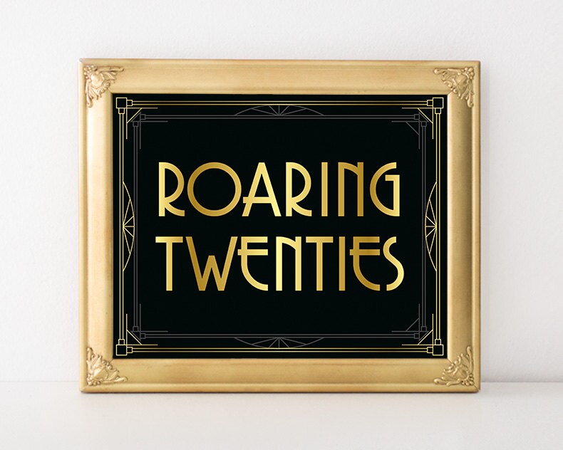 Gatsby Party Decorations - Roaring Twenties Sign. Art Deco Bachelorette ...