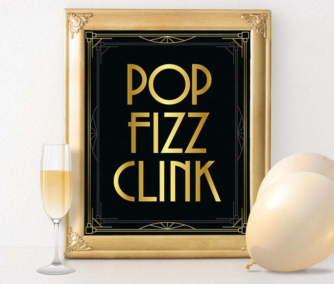 New Years Eve Decorations: Pop Fizz Clink Printable Hollywood Party ...