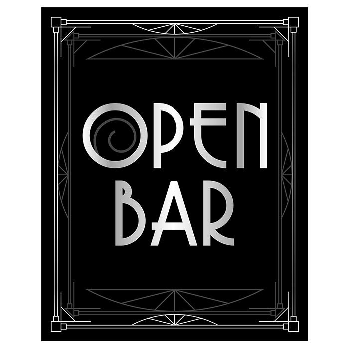 Wedding Open Bar Sign. Printable Bar Decorations Gatsby - Etsy