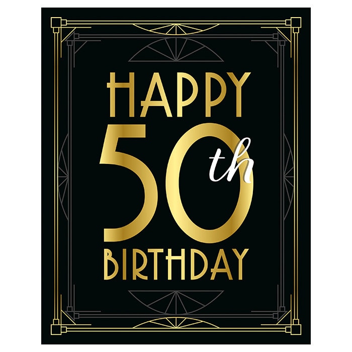 Birthday Sign - Happy 50th Birthday. Hollywood Birthday Party ...