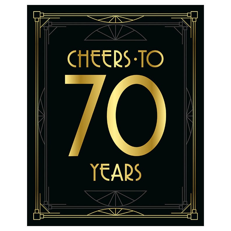Birthday Party Decor Cheers To 70 Years Birthday Sign 70th Etsy