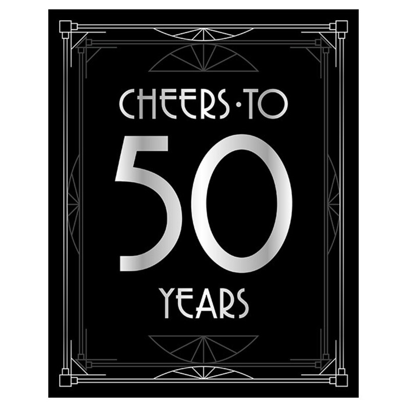 Cheers To 50 Years Birthday Sign Printable 50th Birthday Etsy