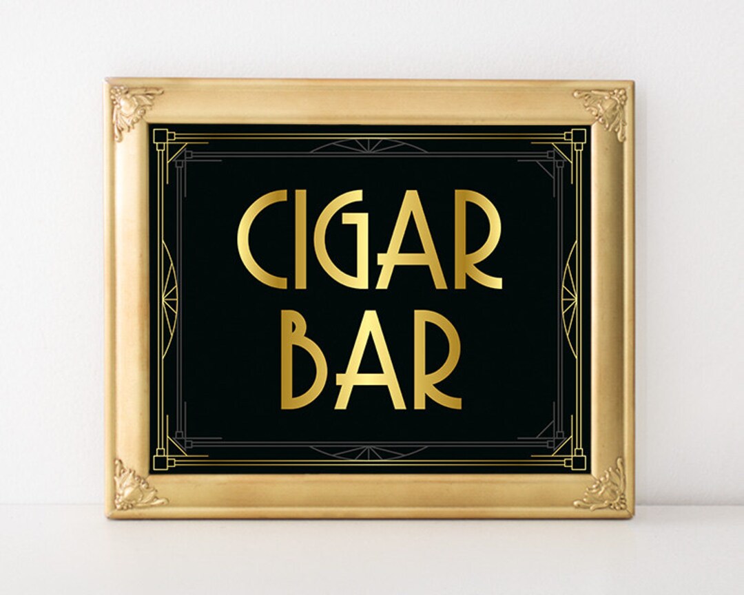 Printable Wedding Sign - Cigar Bar Sign. Great Gatsby Party Decoration ...