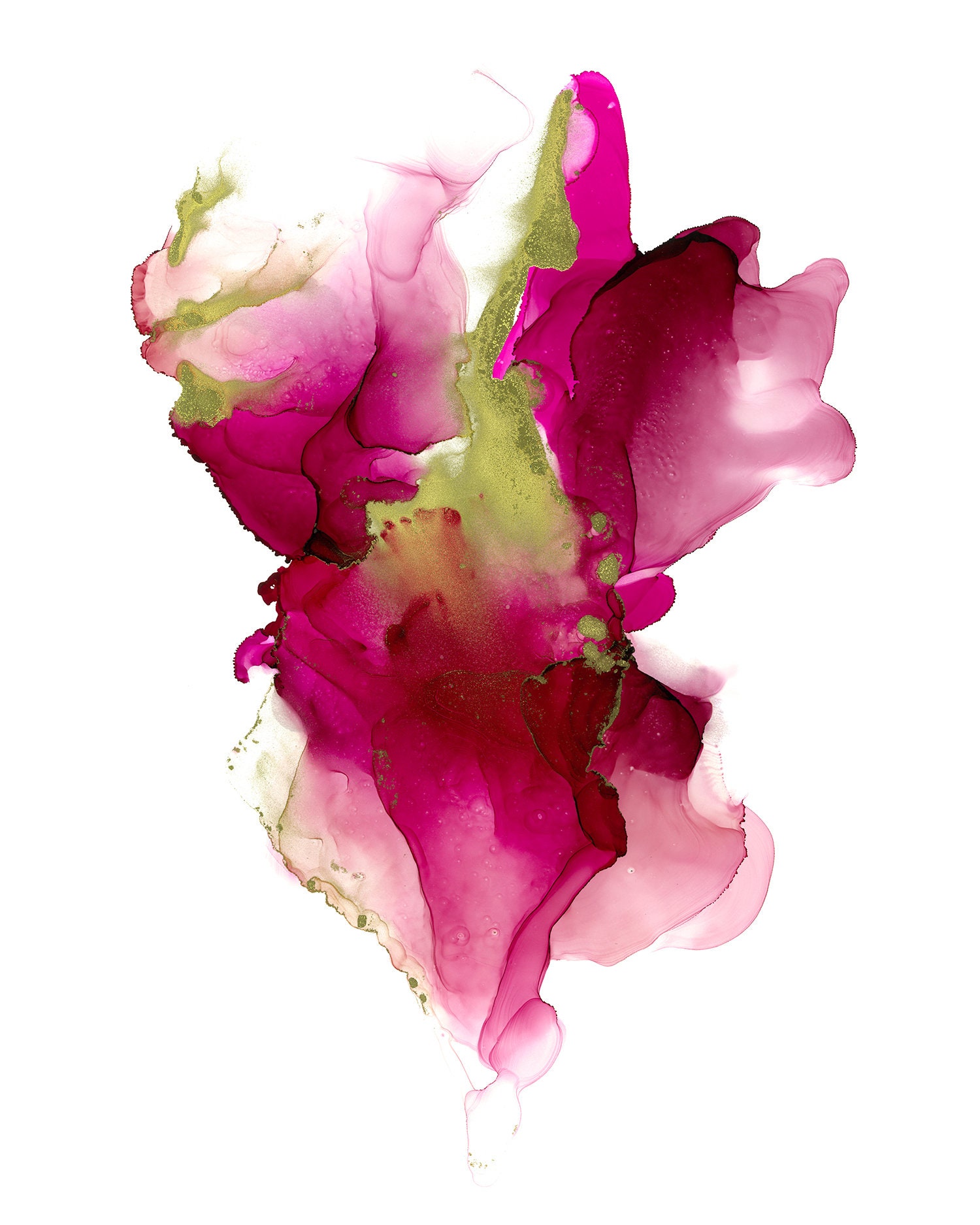 Pink Alcohol Ink Print, Abstract Art, Digital Download, Ink Painting ...