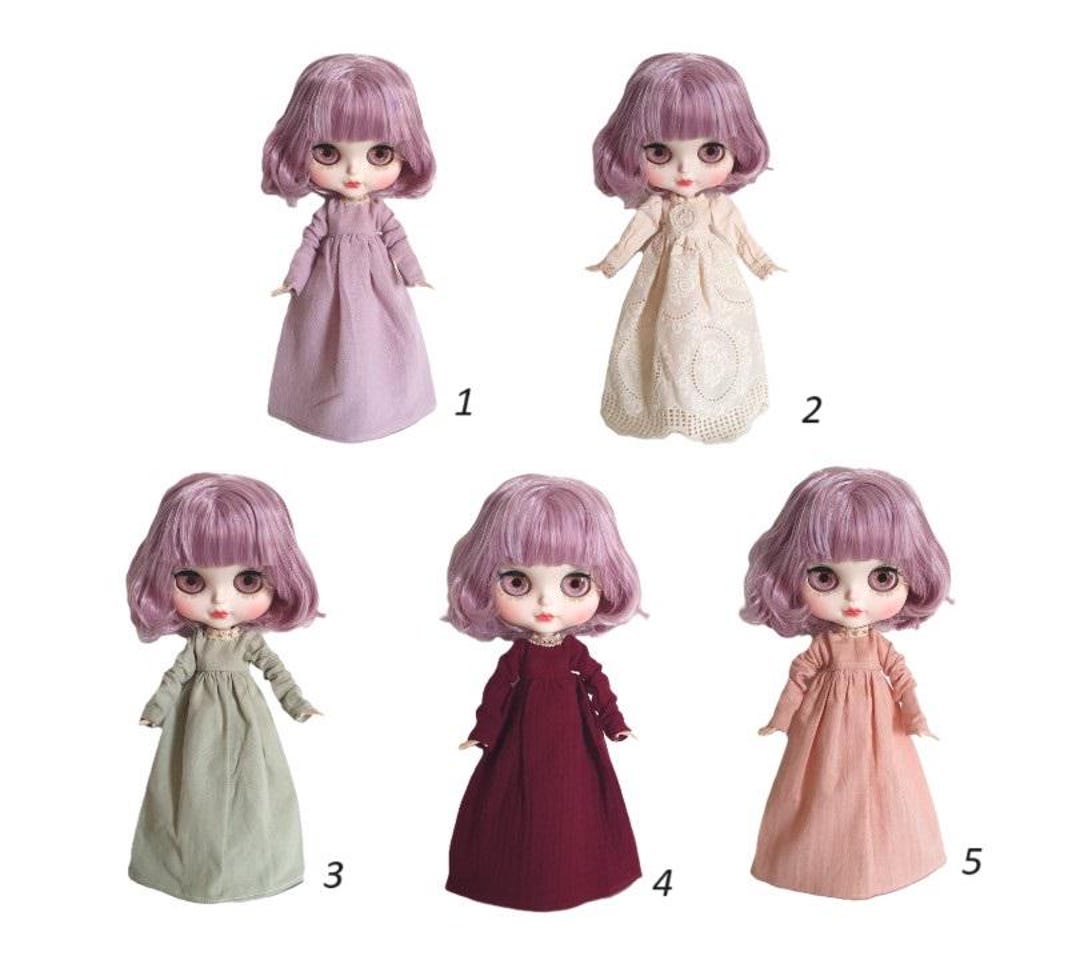 Neo Blythe Doll Clothes Long Dress Dance Dress Prom Dress Gown Fit 11.5 ...