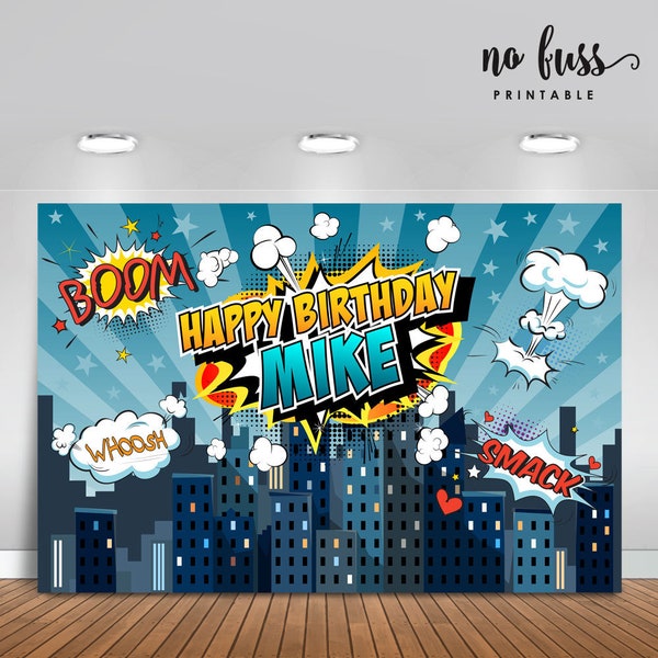 Superhero Backdrop - Etsy UK