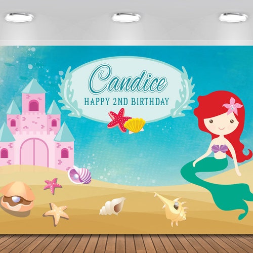 Mermaid Backdrop Banner Poster Signage Personalised - Etsy