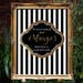 Printable Welcome Sign | Black and White Stripe Party Welcome Sign ...