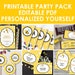 Bee Party Package Invitation Bunting Chocolate Wrapper Cupcake Topper ...