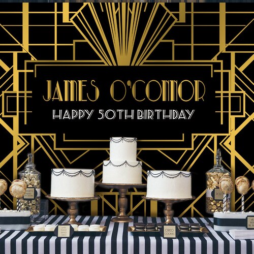 Great Gatsby Backdrop Digital File Printable Party Banner - Etsy