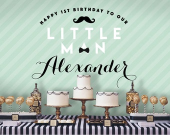 Little Man Backdrop Party Banner Poster Signage | Etsy