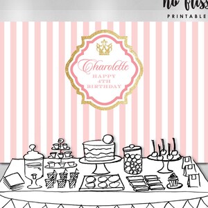 Pink and Gold Princess Backdrop | Princess Party Banner | Poster ...