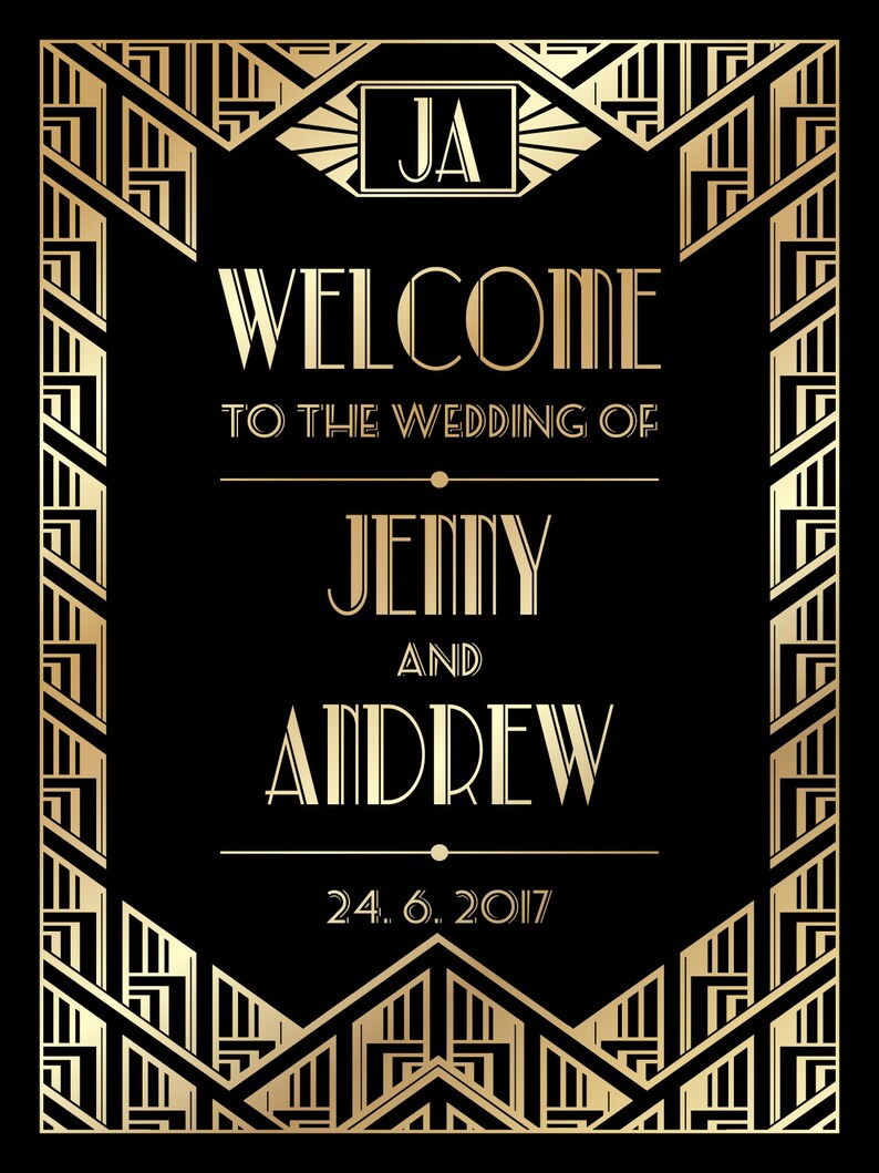 Printable Welcome Sign Great Gatsby Party Welcome Sign | Etsy