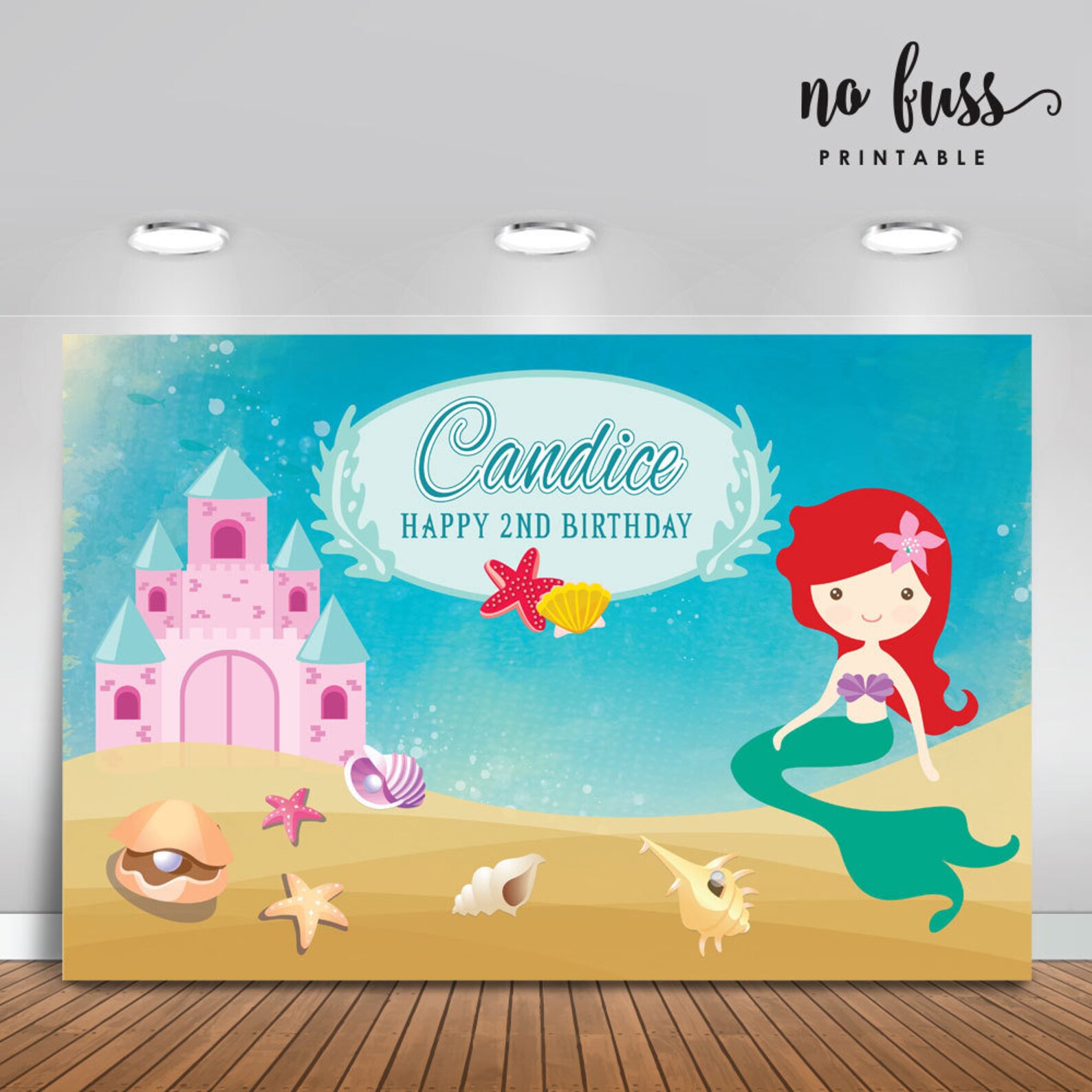 Mermaid Backdrop Banner Poster Signage Personalised - Etsy