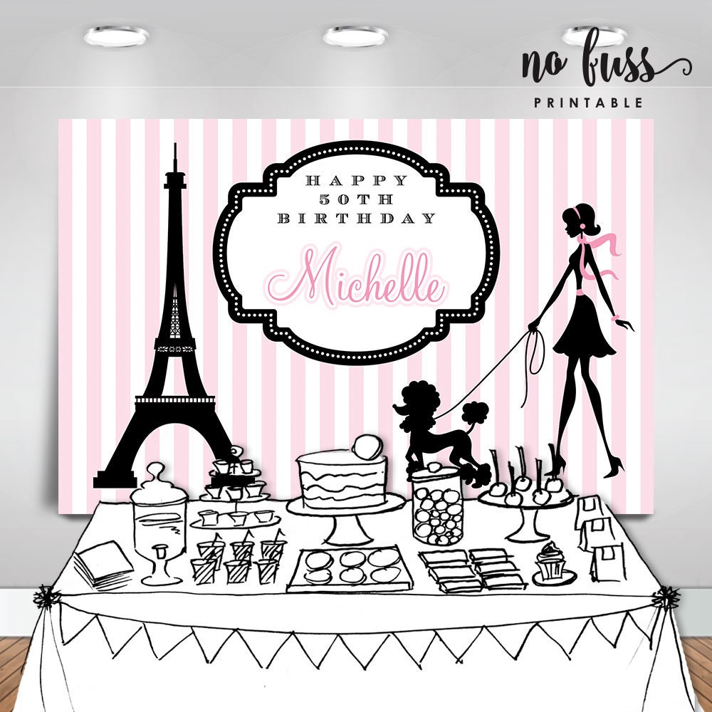 French Parisian Backdrop Party Banner Poster Signage - Etsy