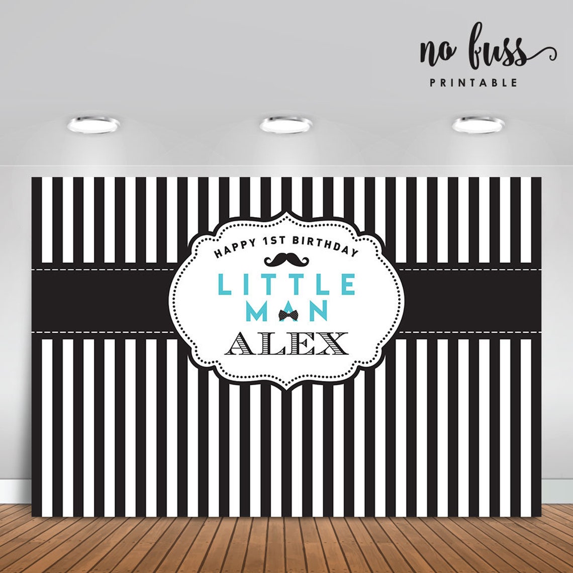 Little Man Backdrop Party Banner Poster Signage - Etsy