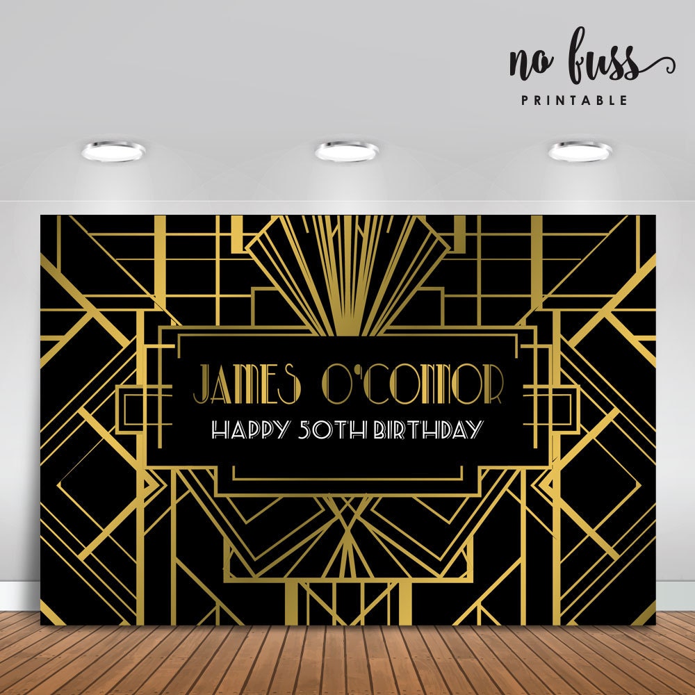 Great Gatsby Backdrop Digital File Printable Party Banner - Etsy
