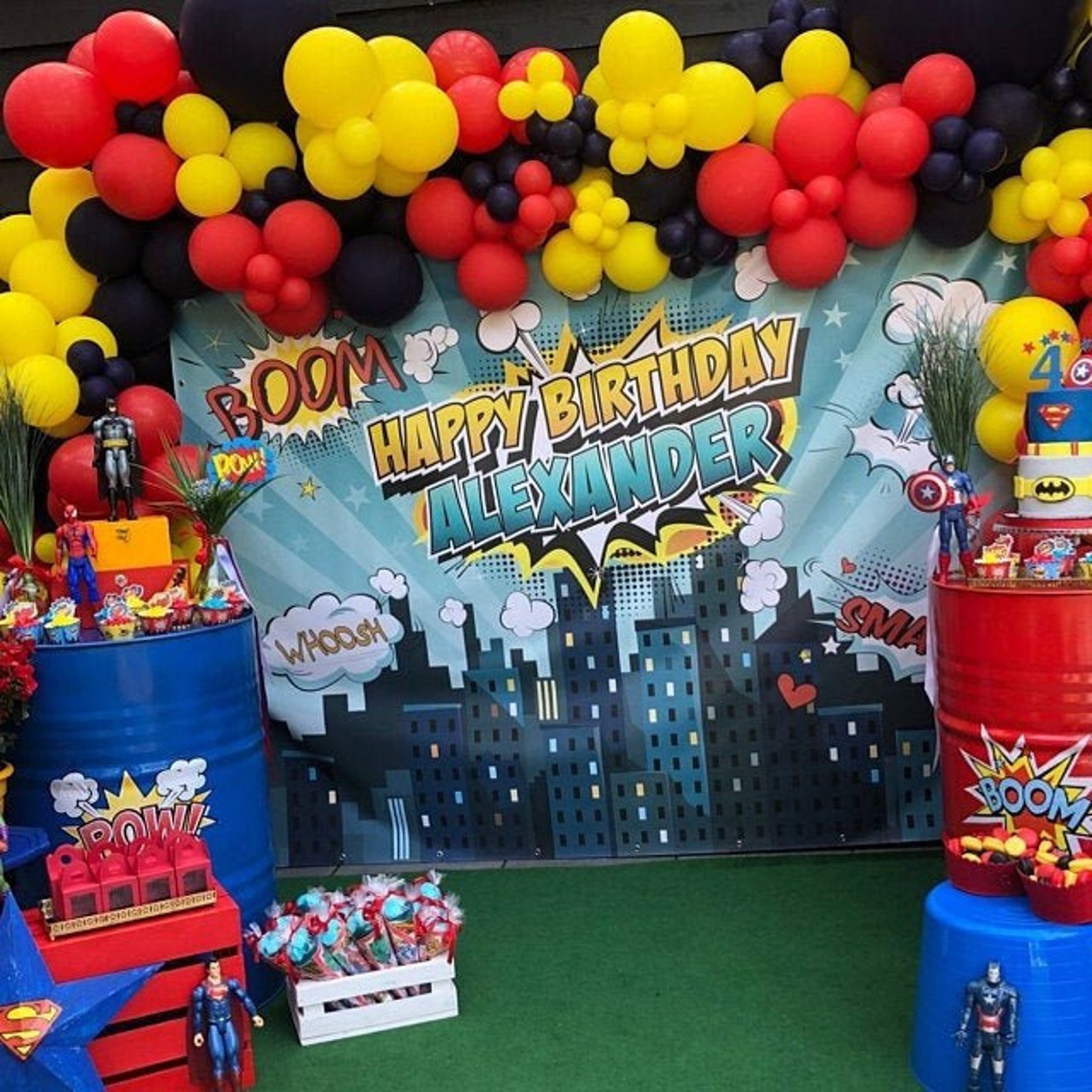Superhero Backdrop for Boys Party Banner Poster Signage - Etsy