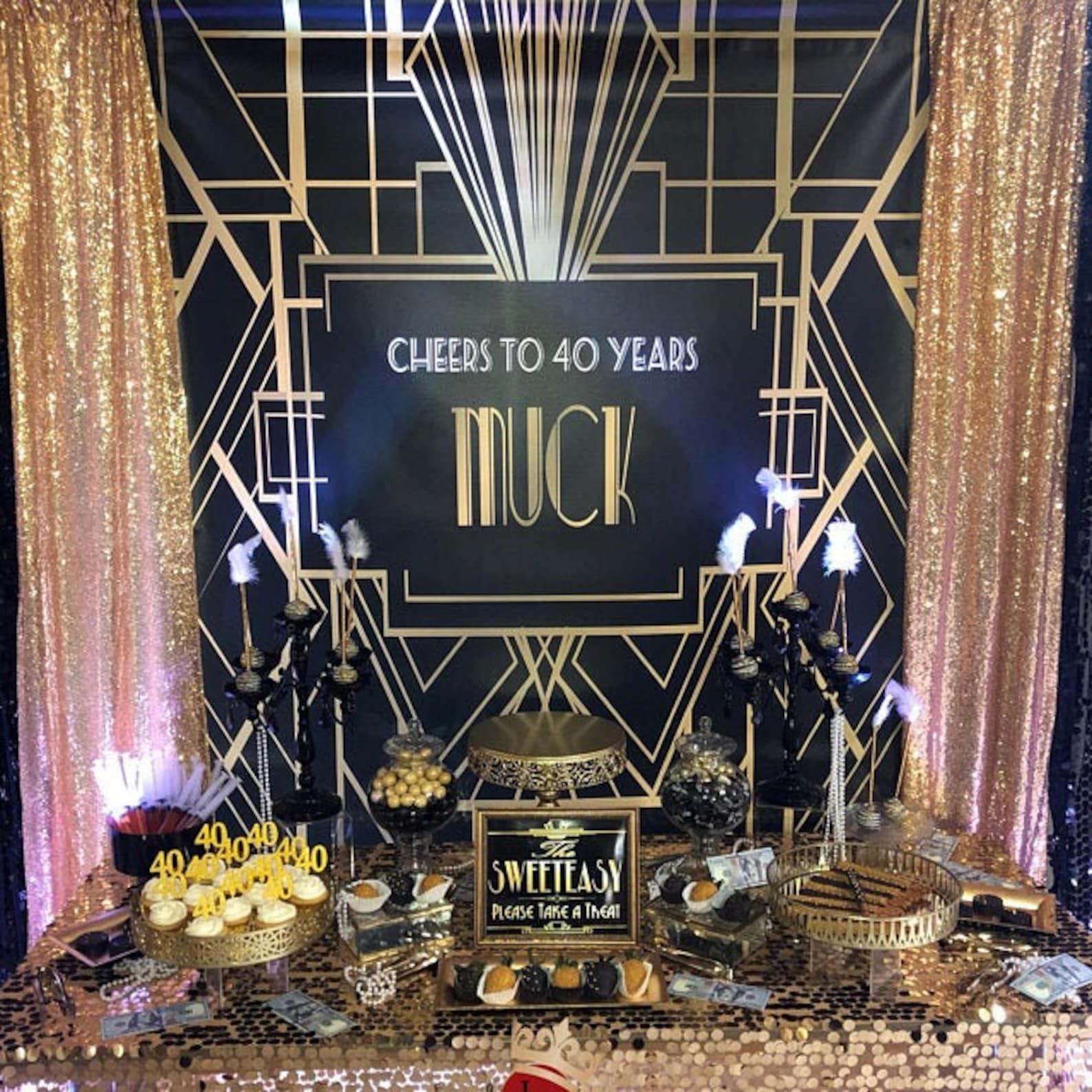 Great Gatsby Backdrop Digital File Printable Party Banner - Etsy