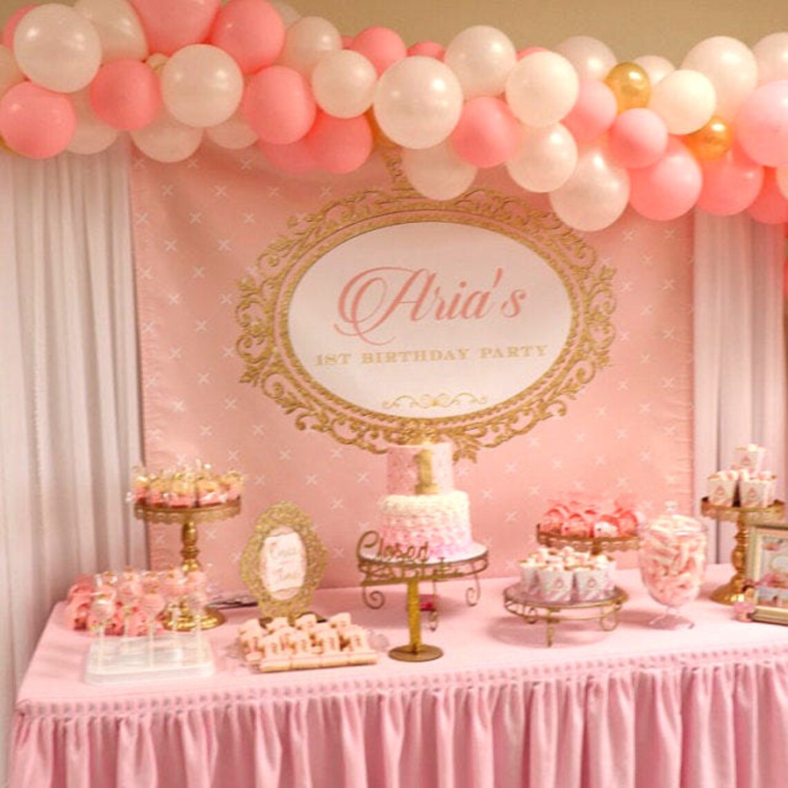 Crown Princess Backdrop Girls Party Banner Poster - Etsy