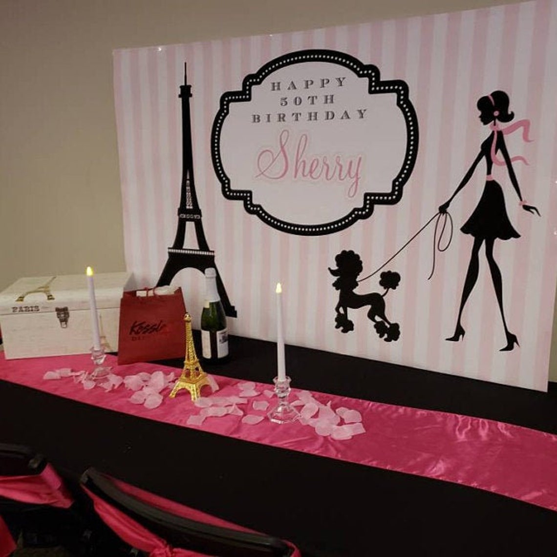 French Parisian Backdrop Party Banner Poster Signage - Etsy