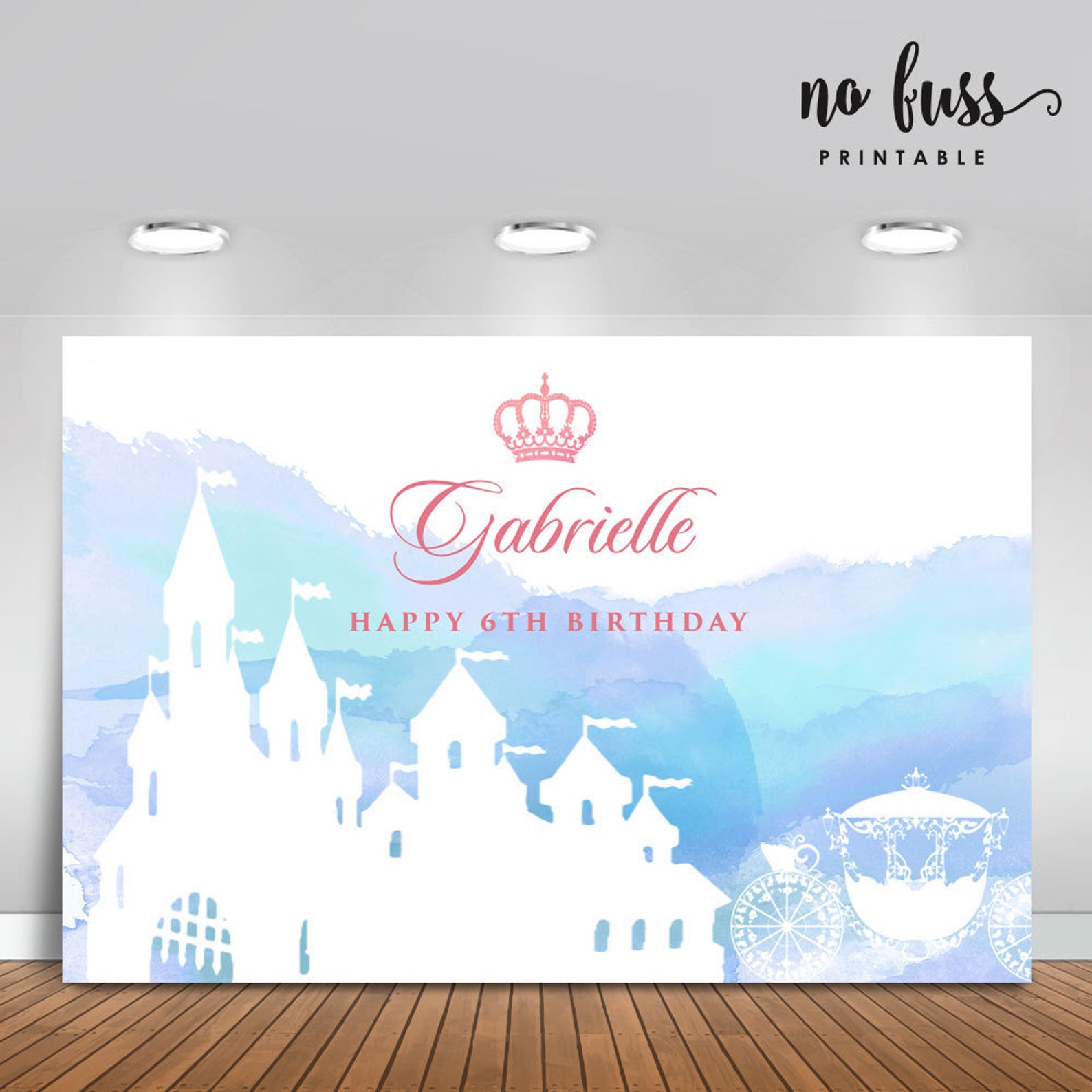 Blue Castle Backdrop Princess Cinderella Party Banner - Etsy Canada