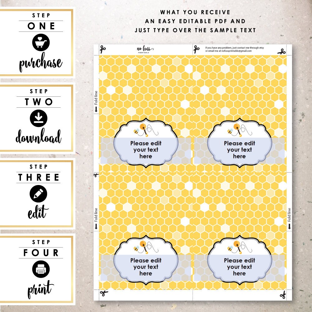 Bee Party Package Invitation Bunting Chocolate Wrapper | Etsy