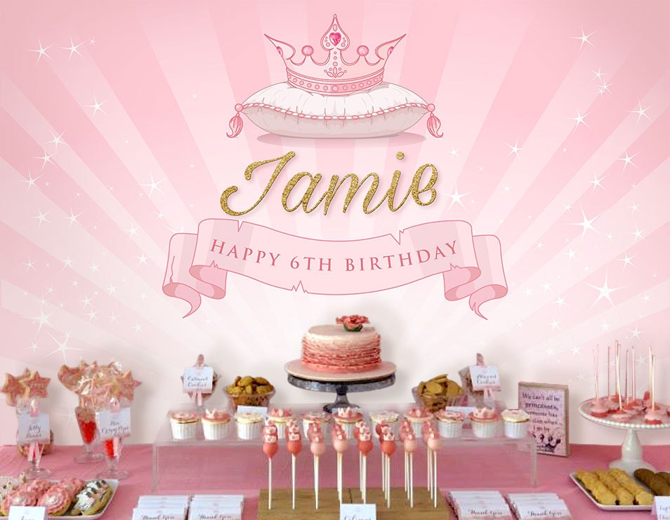 Princess Backdrop Party Banner Poster Signage - Etsy