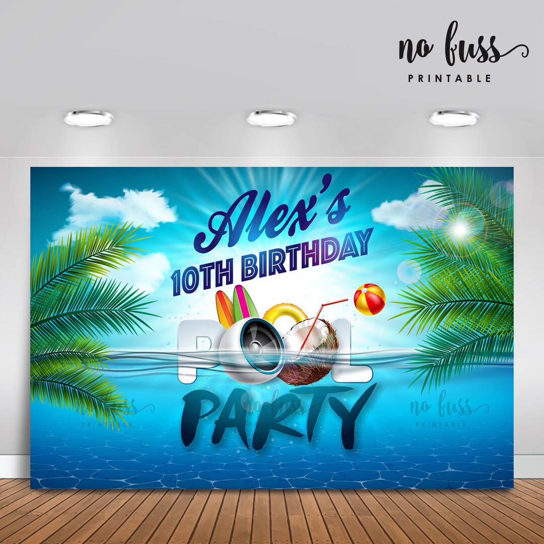 Summer Party Backdrop | Beach Party Banner | Poster | Signage ...