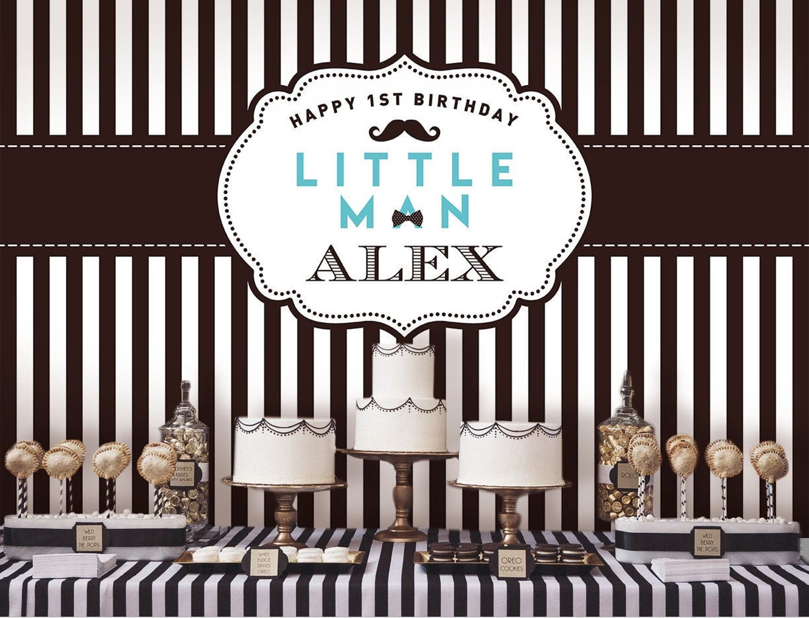 Little Man Backdrop | Party Banner | Poster | Signage | Personalised ...