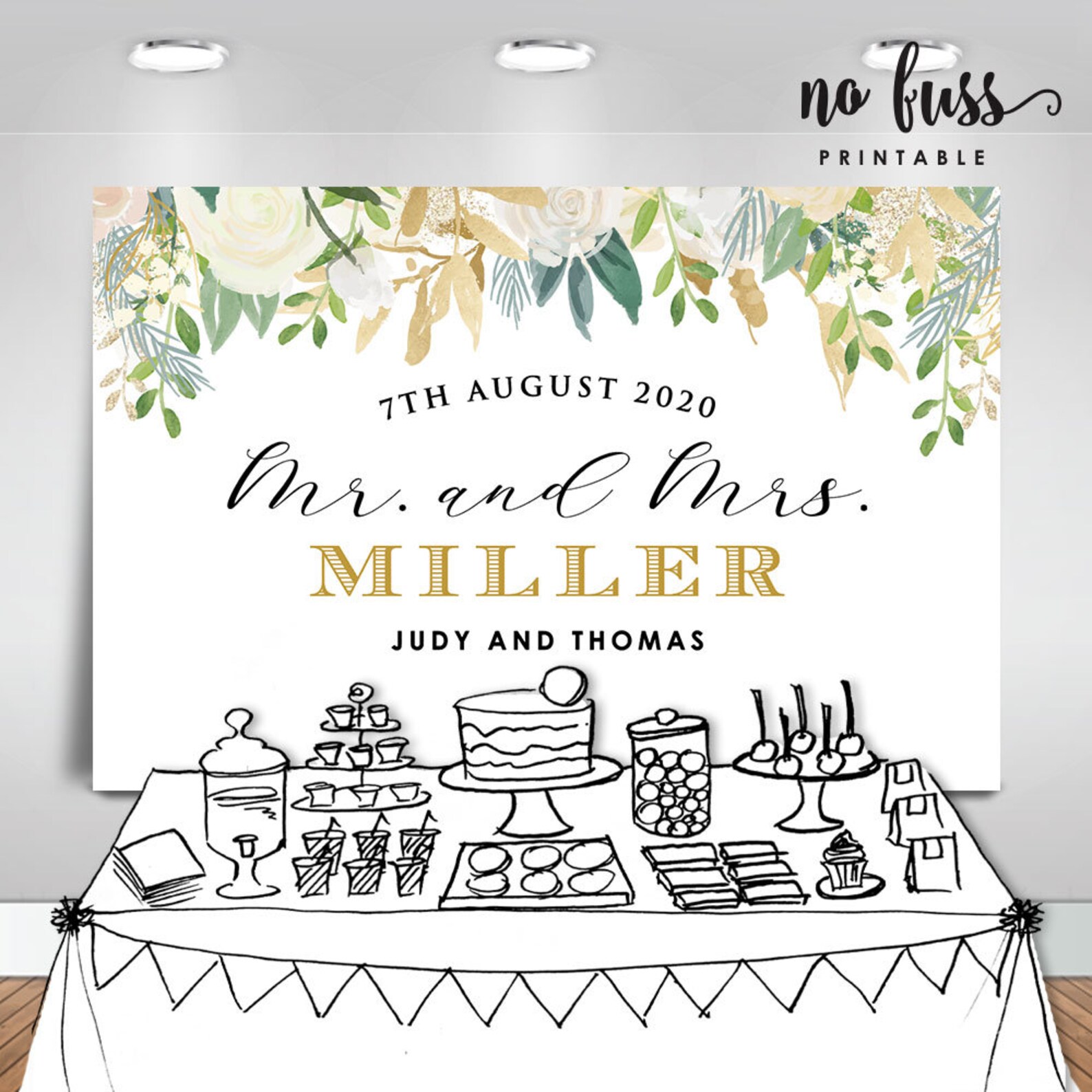 Step and Repeat Wedding Backdrop Party Banner Poster | Etsy