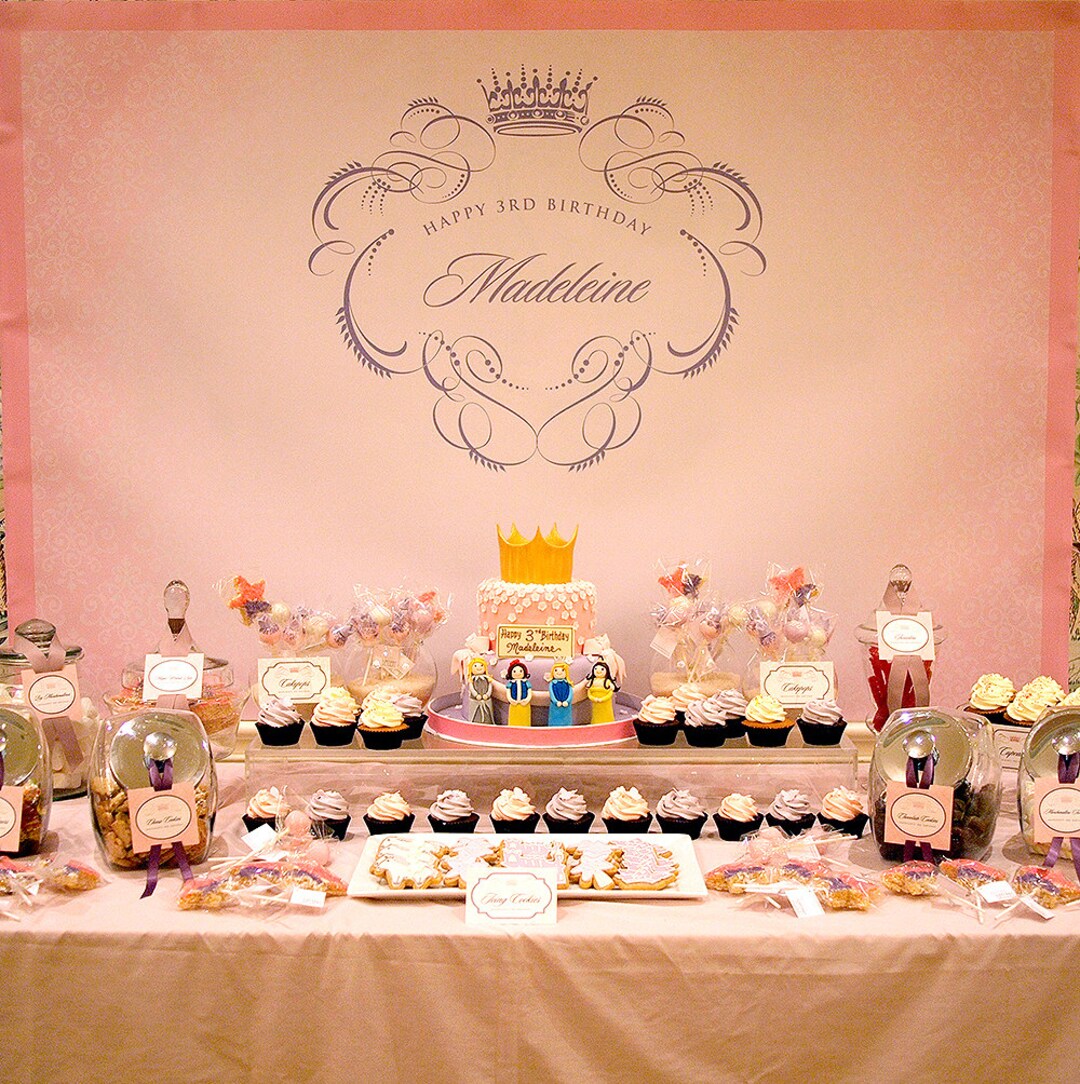 Princess Backdrop | Girls Party Banner | Poster | Signage ...