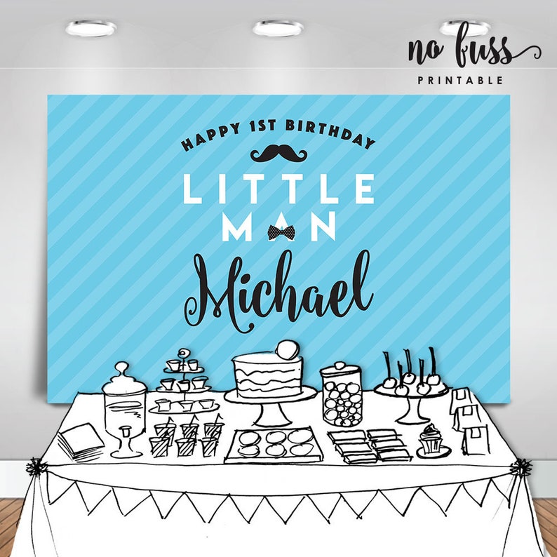 Little Man Backdrop Party Banner Poster Signage - Etsy