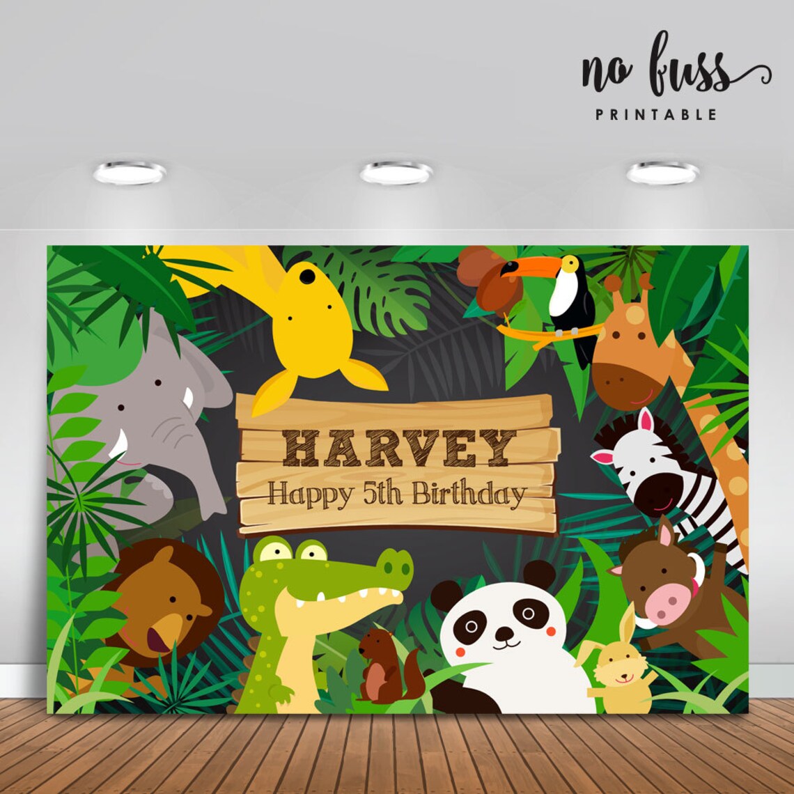 Jungle Backdrop Party Banner Poster Signage | Etsy