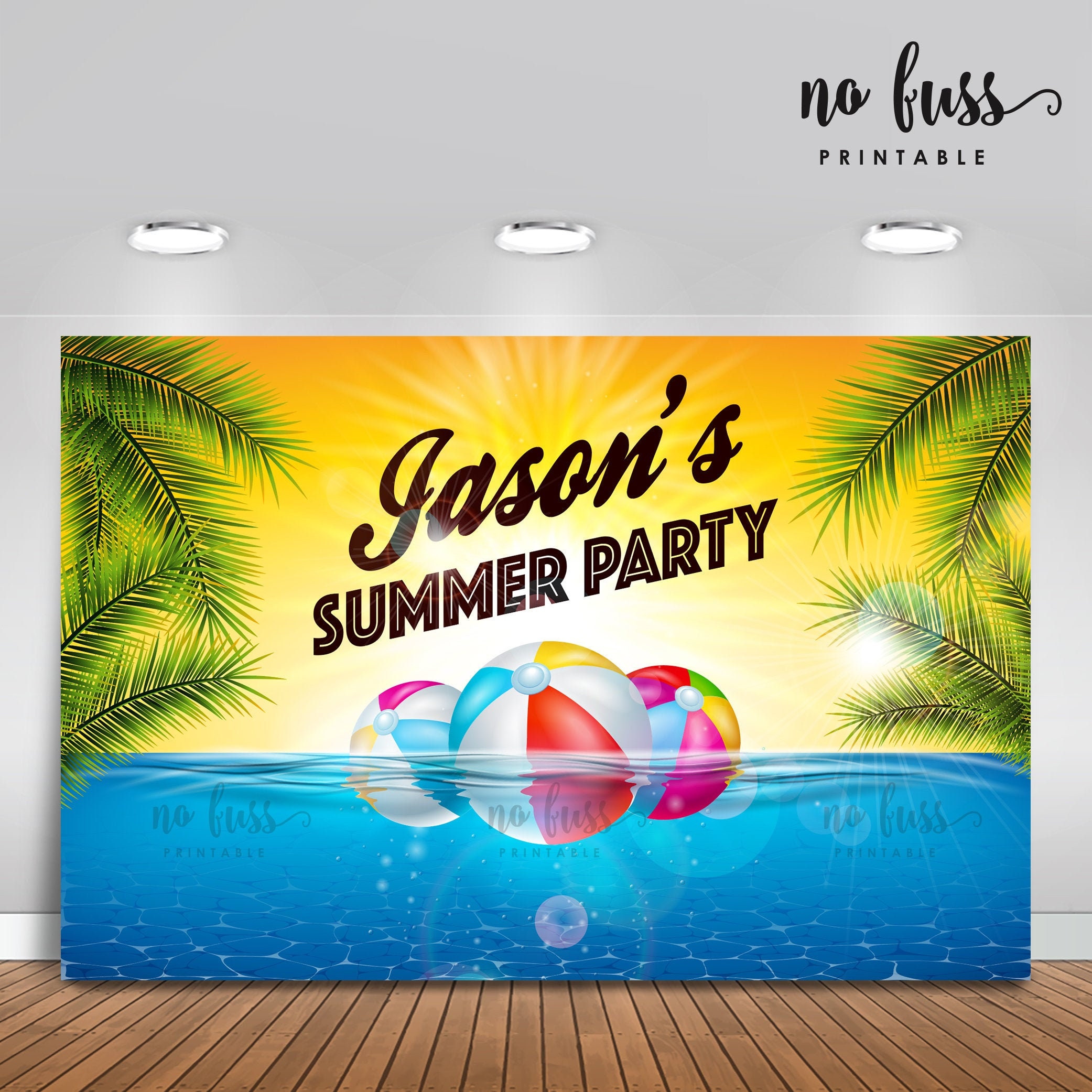 Summer Party Backdrop Beach Party Banner Poster Signage | Etsy