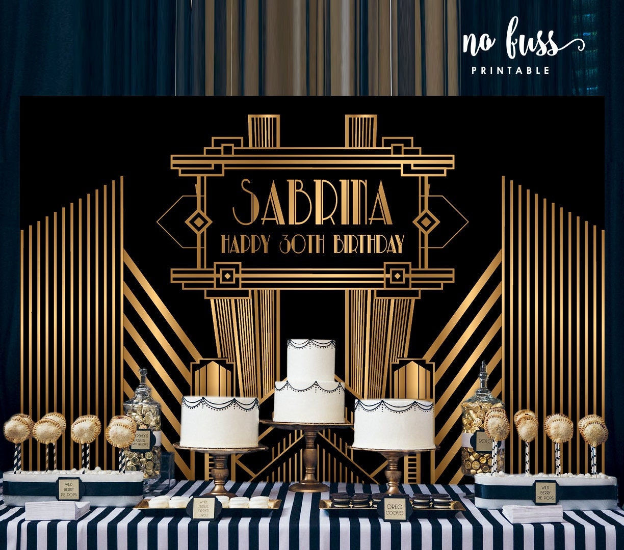 Great Gatsby Backdrop Digital File | Printable | Party Banner ...