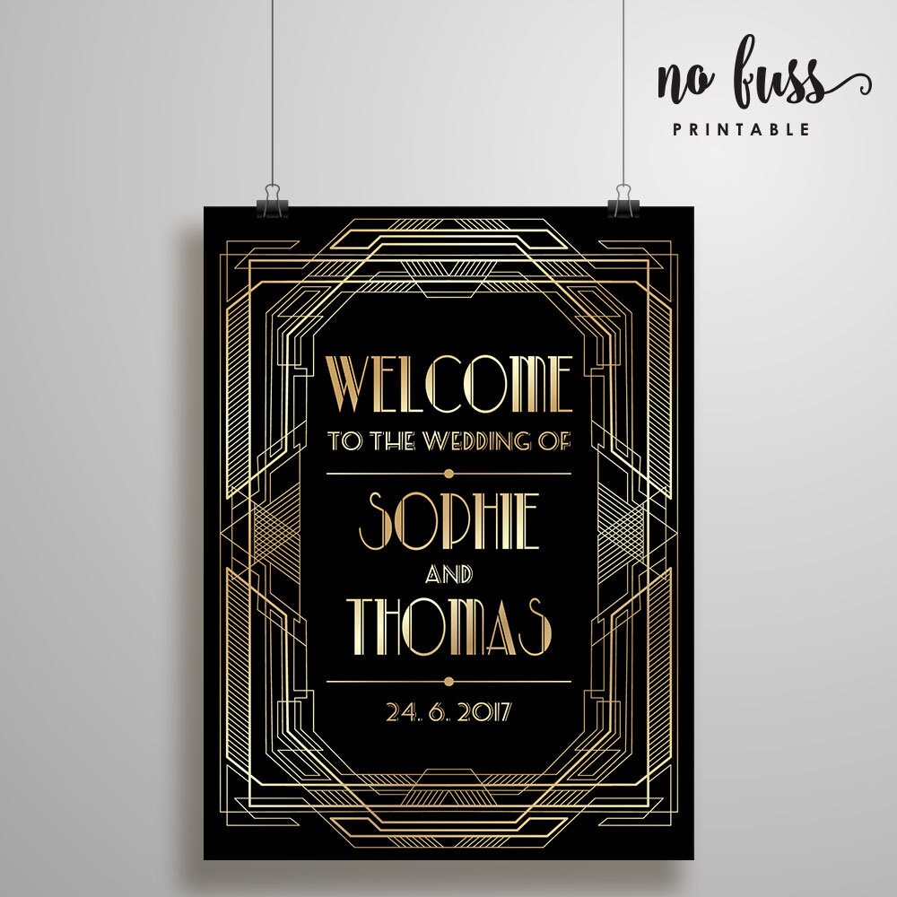 Printable Welcome Sign Great Gatsby Party Welcome Sign - Etsy