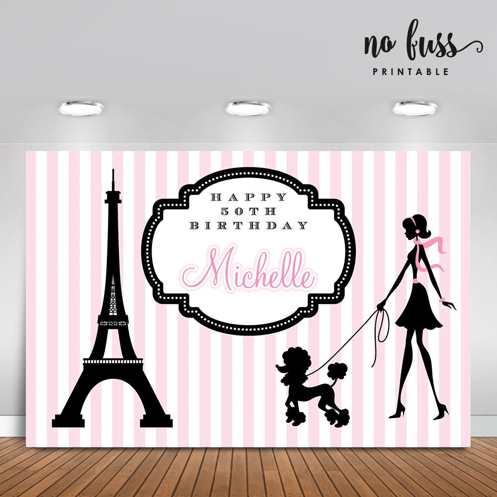 French Parisian Backdrop Party Banner Poster Signage - Etsy