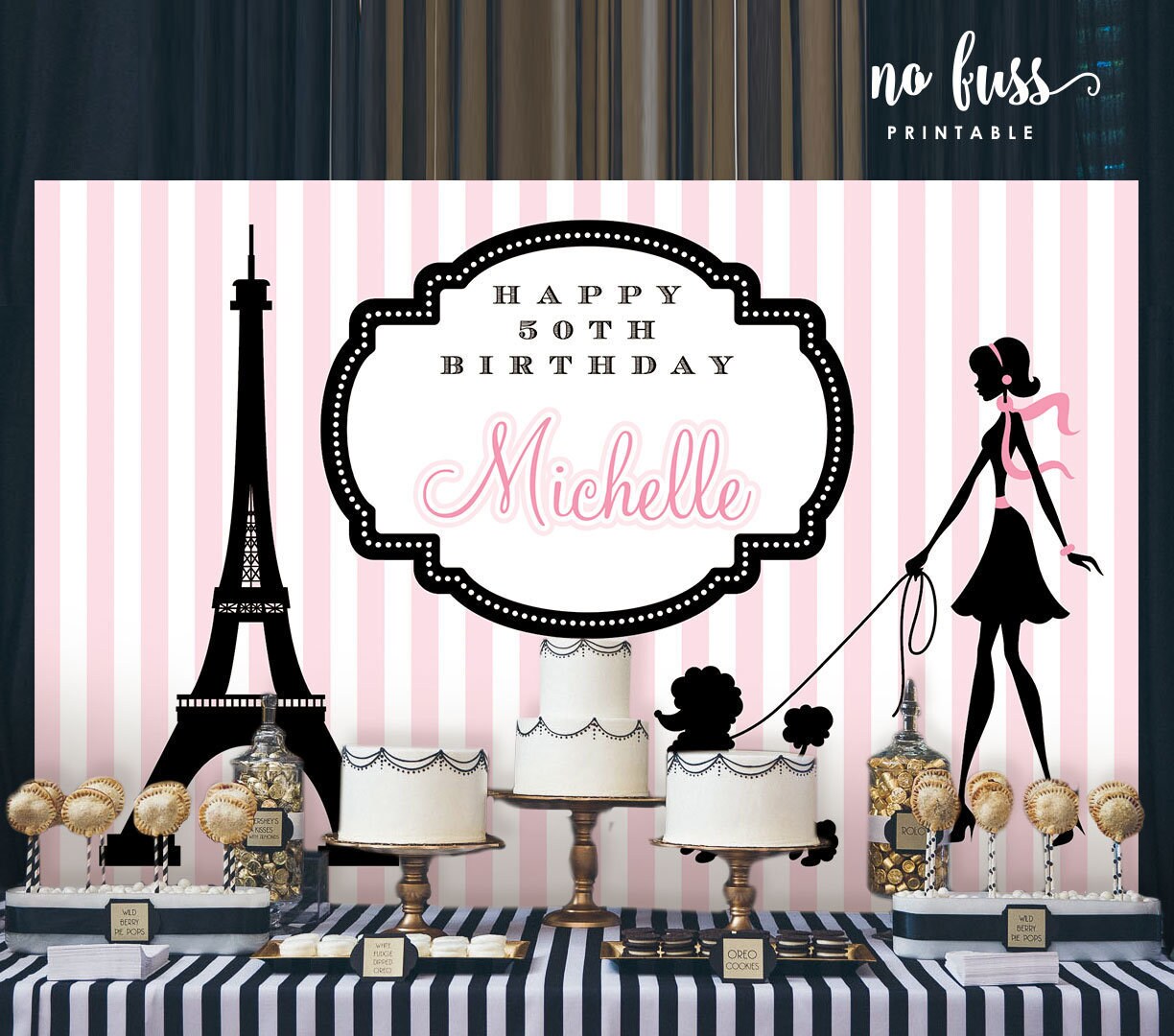 French Parisian Backdrop Party Banner Poster Signage - Etsy