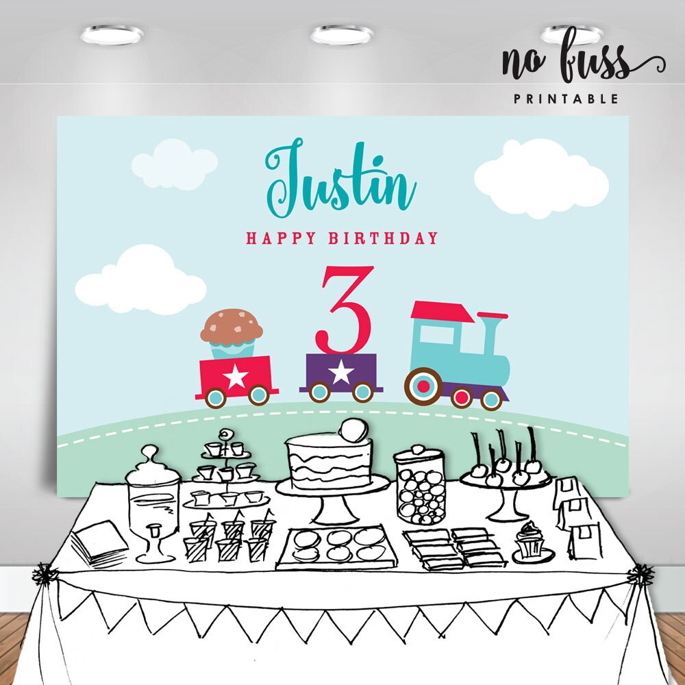 Train Backdrop Party Banner Poster Signage | Etsy