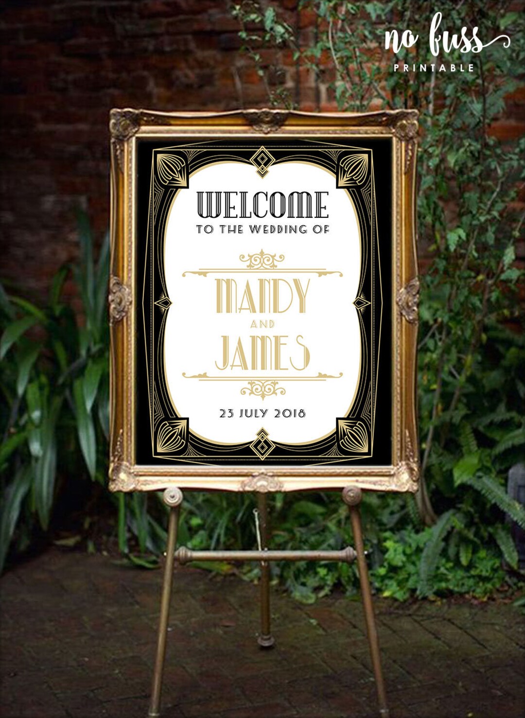 Printable Welcome Sign Great Gatsby Party Welcome Sign Poster Signage ...
