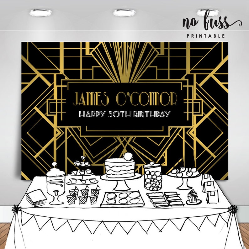 Great Gatsby Backdrop Digital File | Printable | Party Banner ...