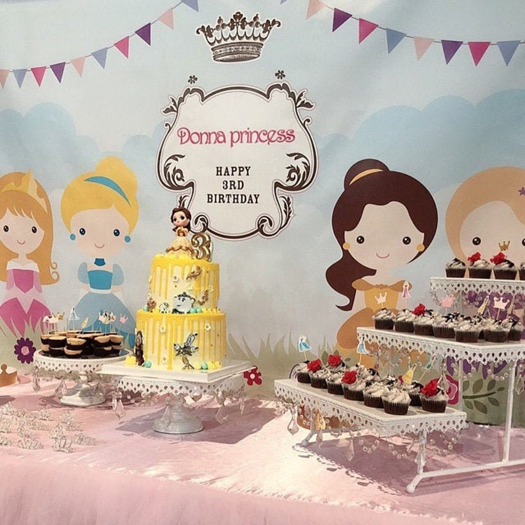 Princess Backdrop | Girls Party Banner | Poster | Signage ...