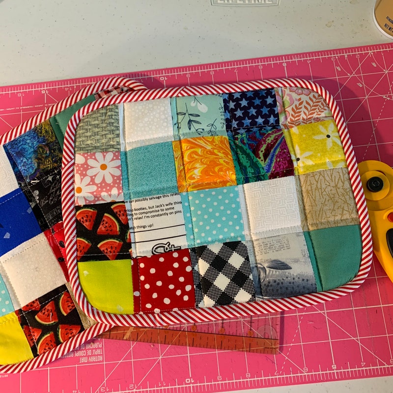 Patchwork Potholders - Etsy