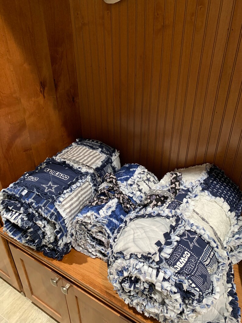 Dallas Cowboys Rag Quilt 50x58 Small Lap or Baby Size Cotton/ - Etsy