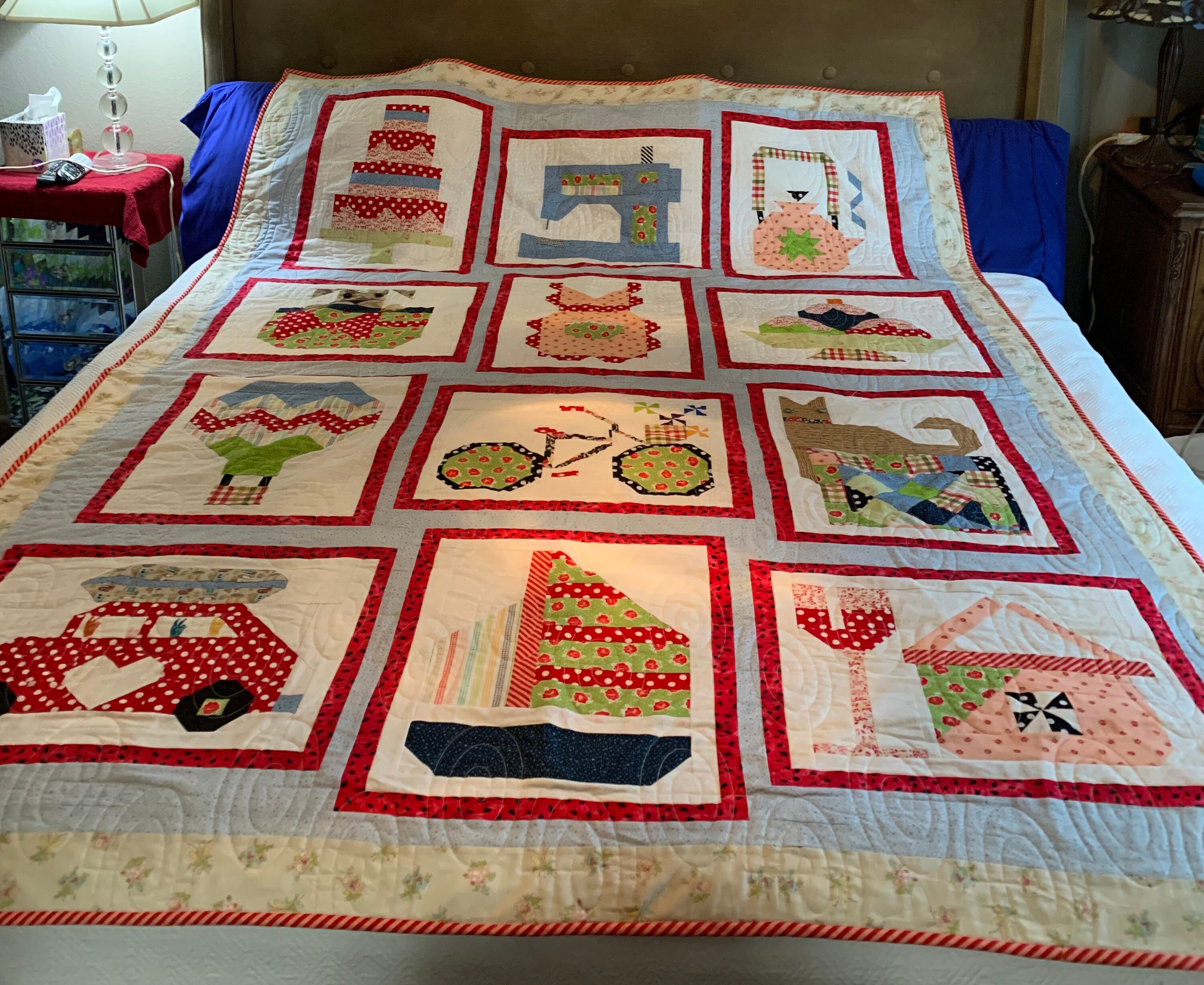 Handmade Snap Shots Quilt Along Quilt, Twin Size Picture Quilt 65x87 ...