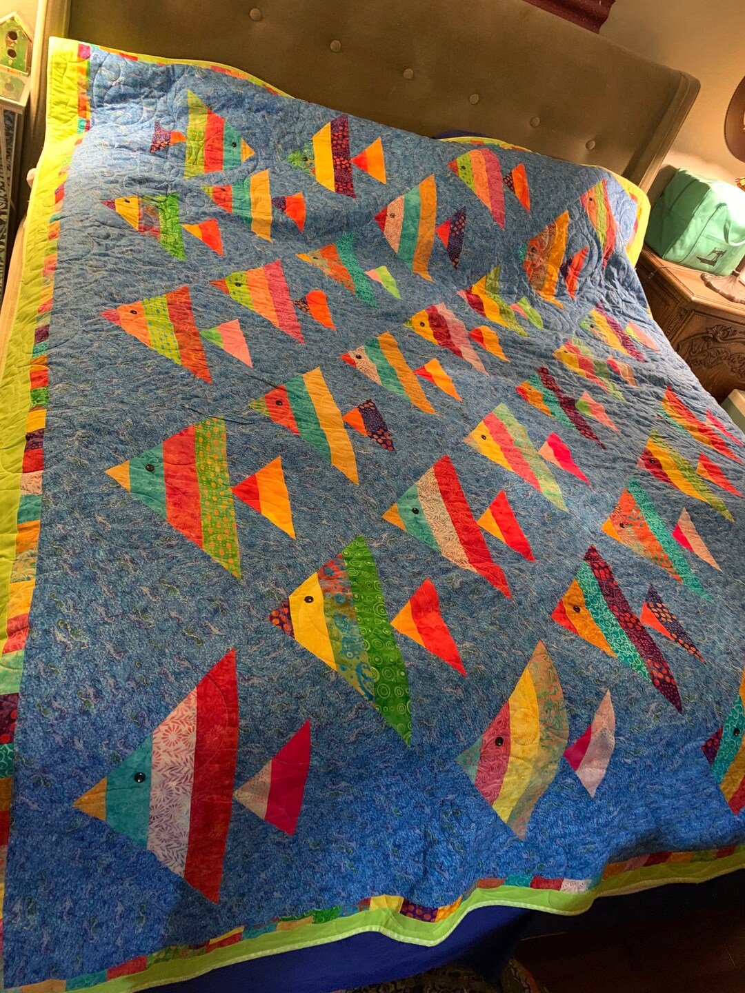 Handmade One Fish Two Fish Quilt 85”X 99” - Etsy